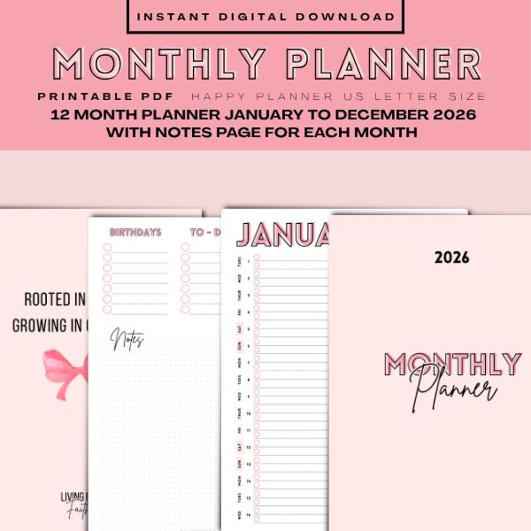 2026 Christian Planner Printable | Pink Minimalist Design (PDF) - Etsy