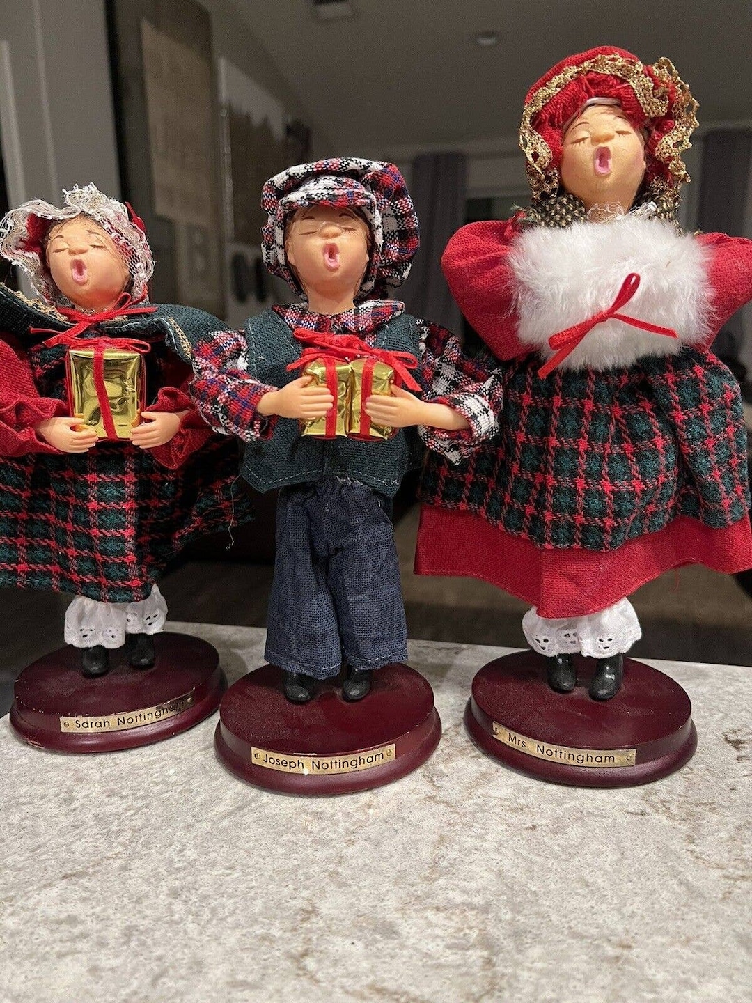 Vtg 3 Mervyn’s Christmas Carolers Singers Figurines Joseph, Sarah Mrs ...