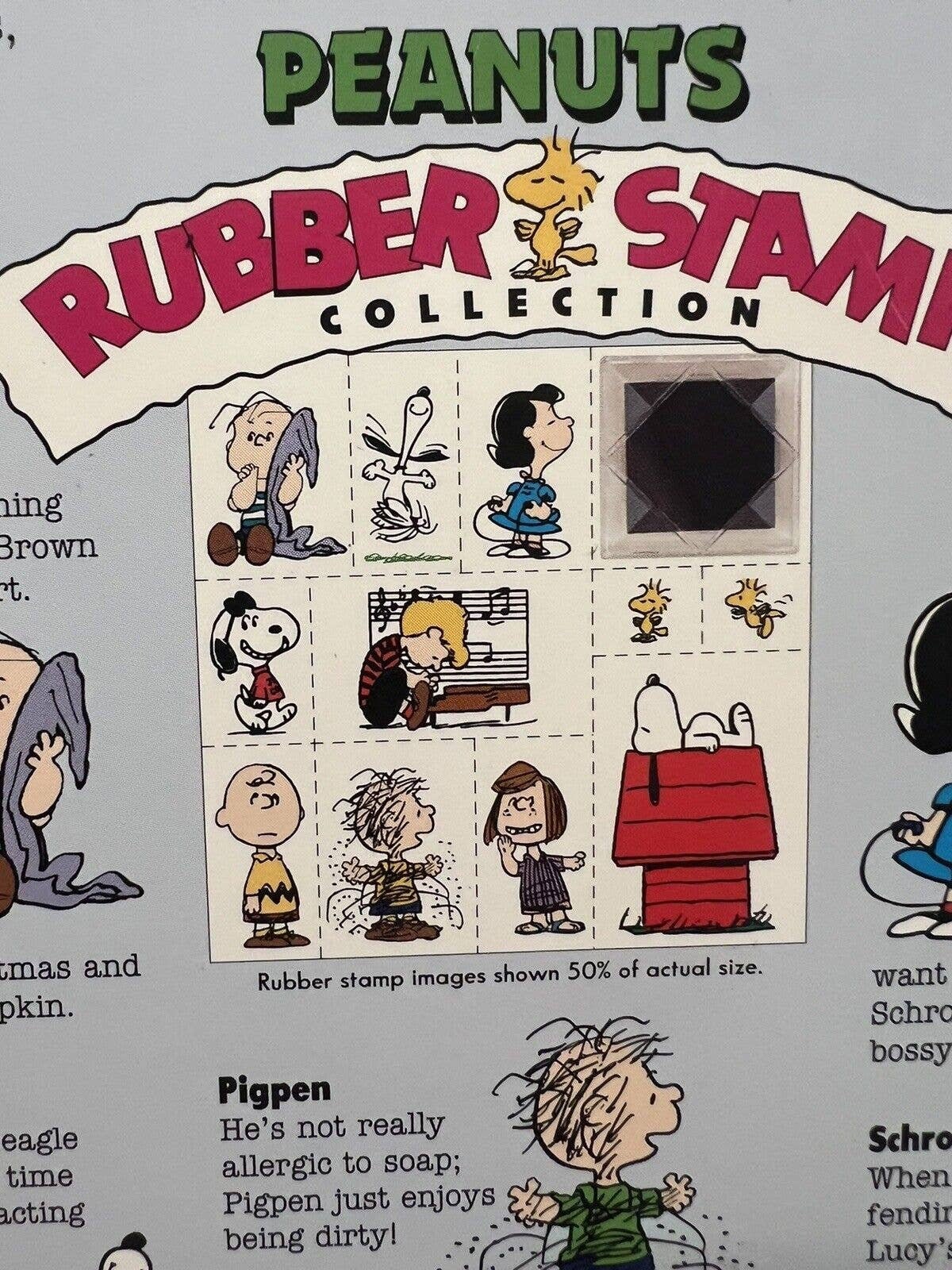 Complete Set Vtg 11 Peanuts Rubber Stamps by Rubber Stampede Snoopy ...