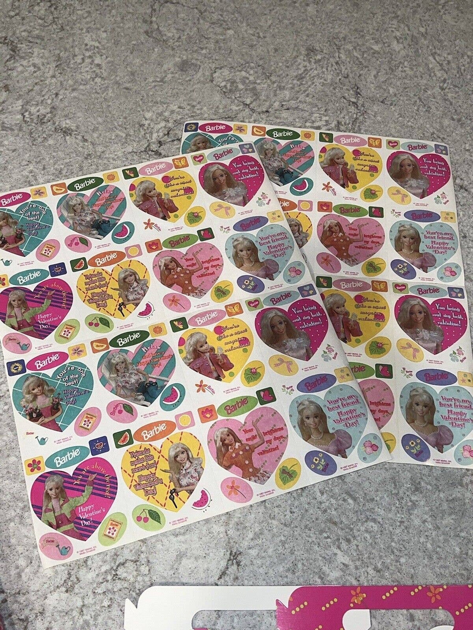 VINTAGE BARBIE Valentine Sticker Card Kit -1977-COMPLETE - Etsy