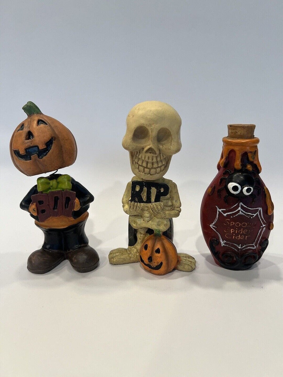 HALLOWEEN Bobble Head Skeleton Pumpkin Potion Decoration Lot of 3 - Etsy