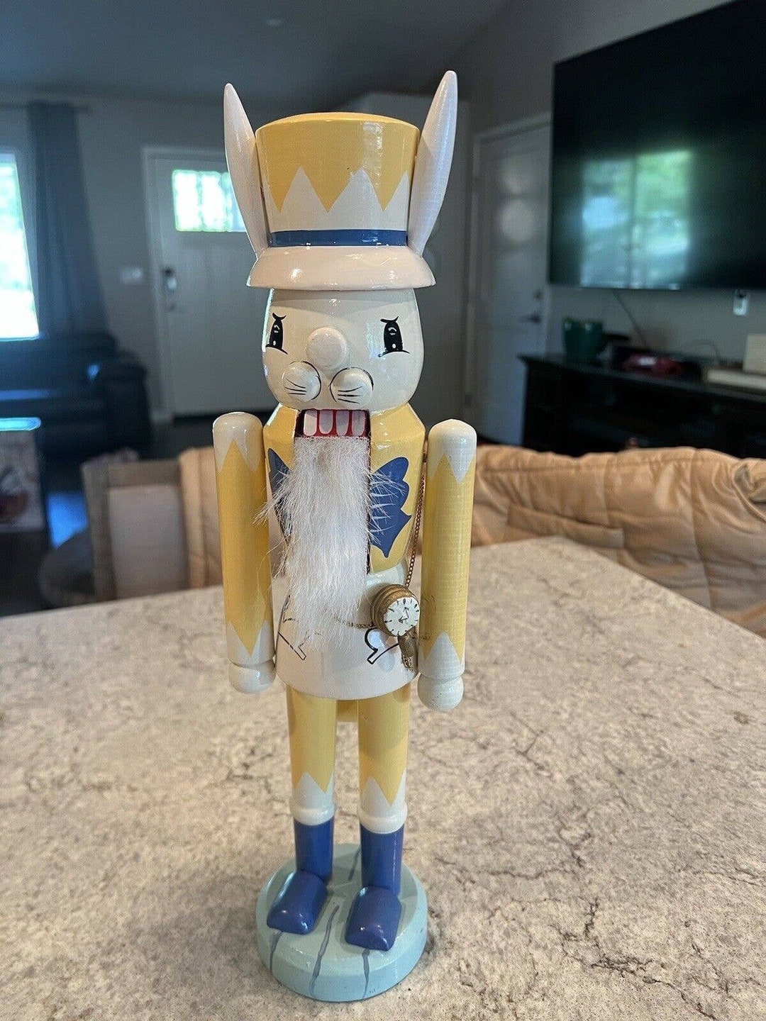 VTG Wood Easter Bunny Rabbit Nutcracker With Pocket Watch - Etsy