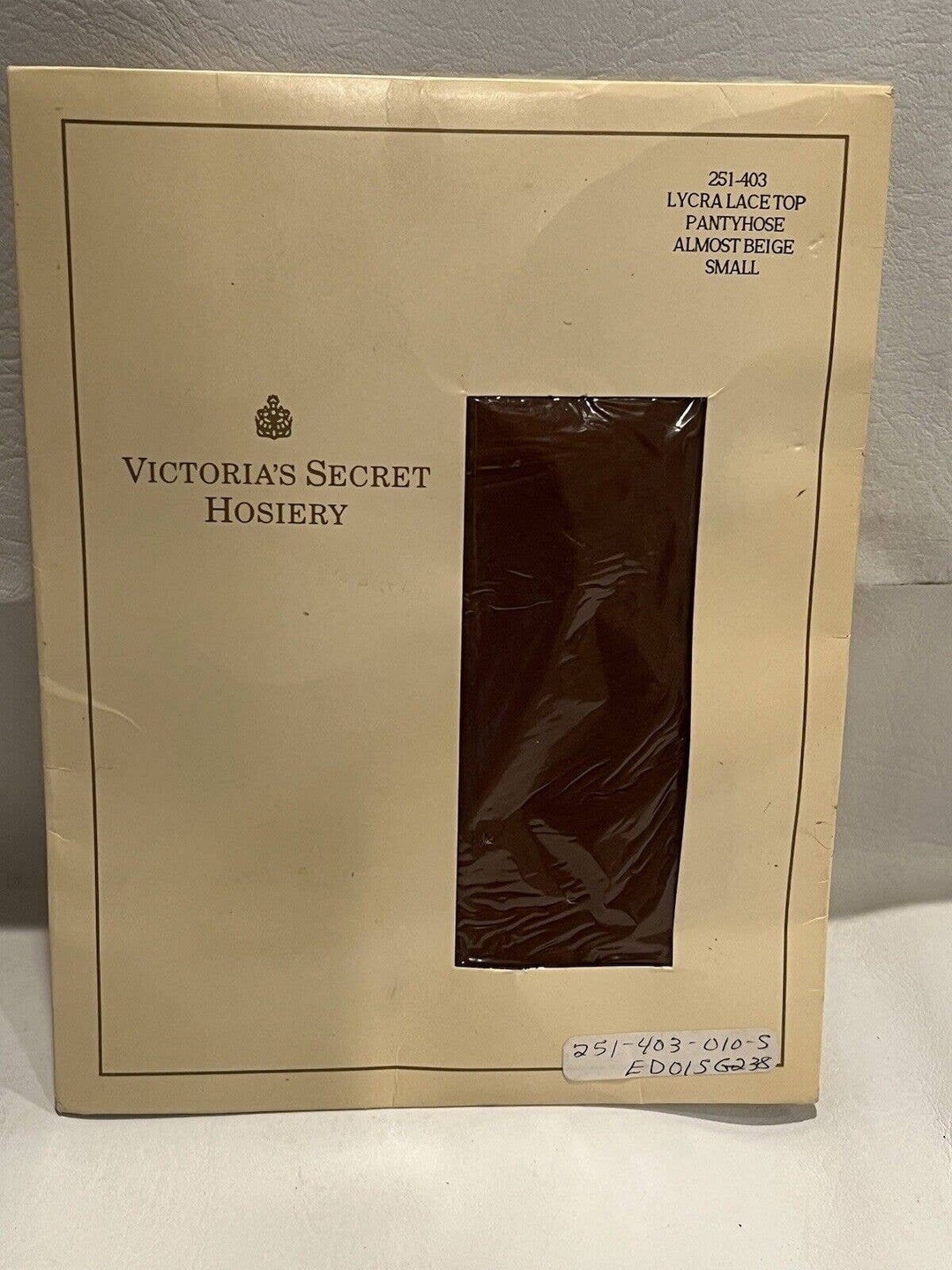 Vtg Victoria's Secret Hosiery Almost Beige Size Small Lycra Lace Top ...