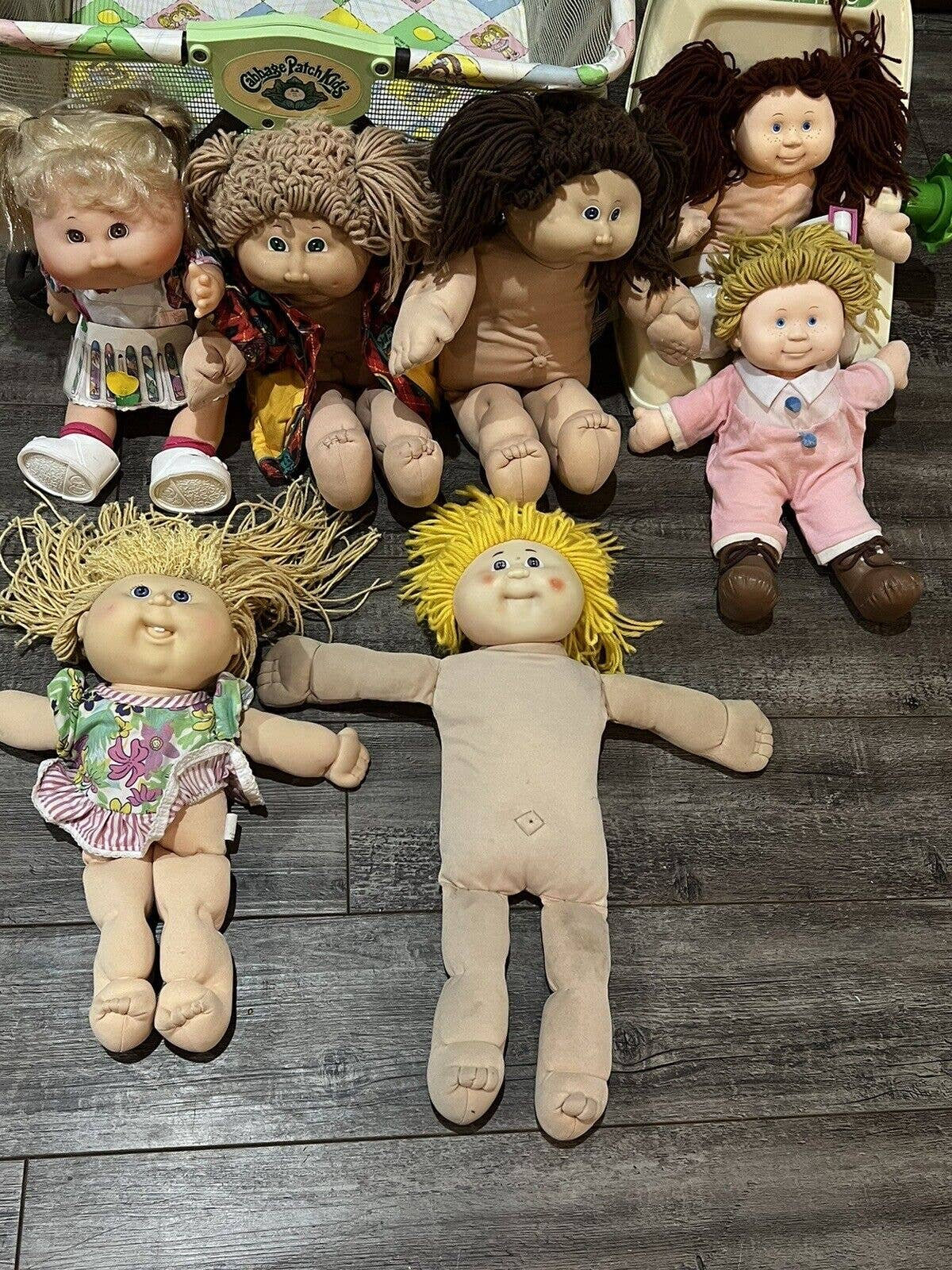 Large Lot of 7 Cabbage Patch Kids Dolls W/ Crib Chair - Etsy