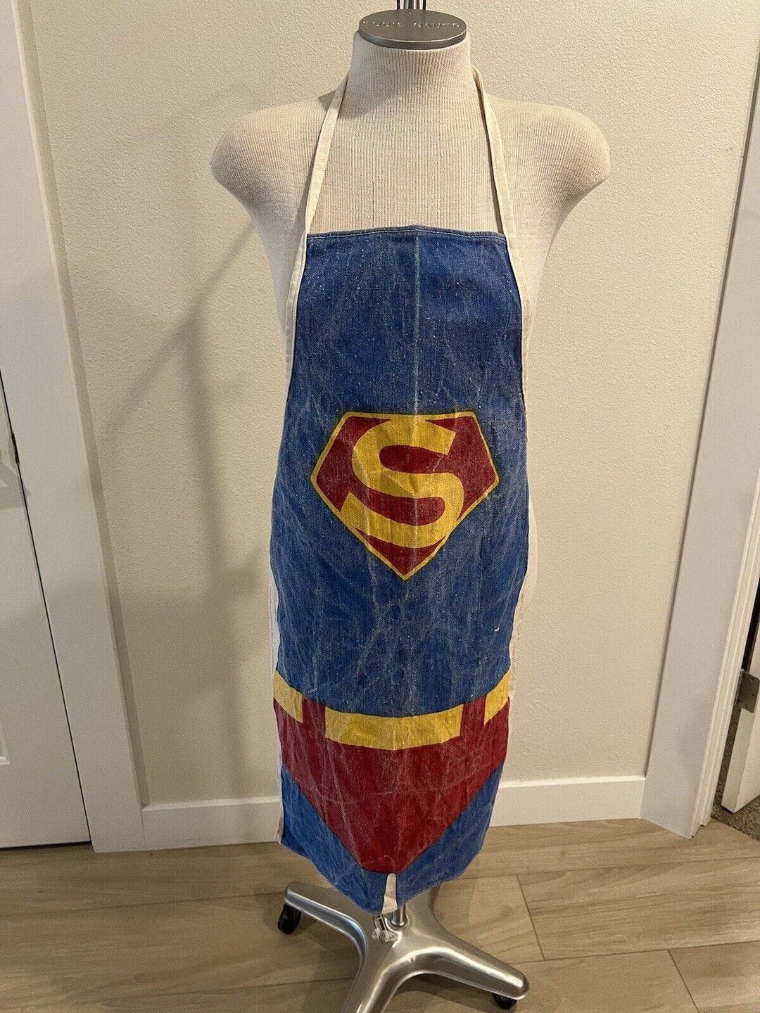 Vintage Canvas Hand-painted Superman Apron Thick Nice Material - Etsy