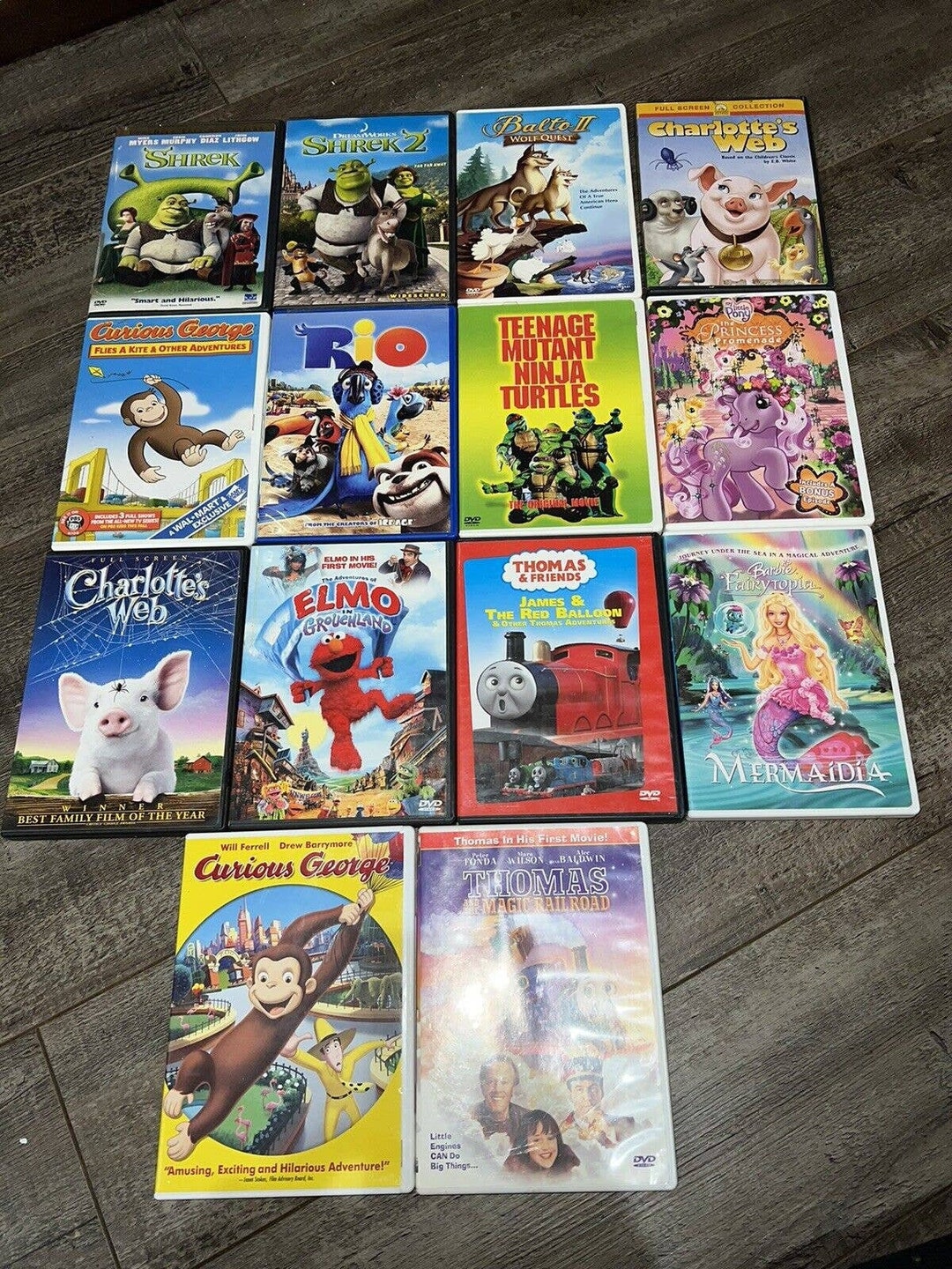 DVD Lot of 14- Family - Children's Elmo, Barbie, Thomas Train, Curious ...