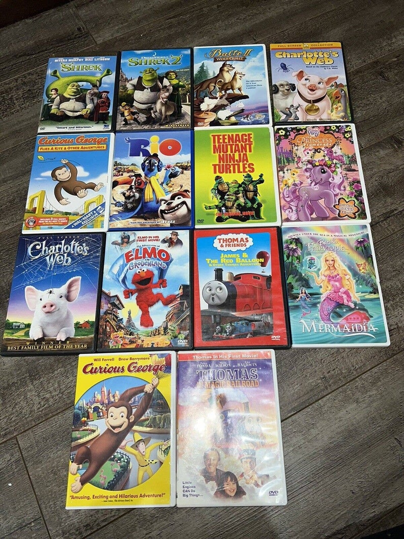 DVD Lot of 14- Family - Children's Elmo, Barbie, Thomas Train, Curious ...