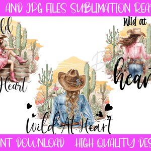 Cute Cowgirl Clipart, Sublimation Design Bundle, Western Sublimation ...