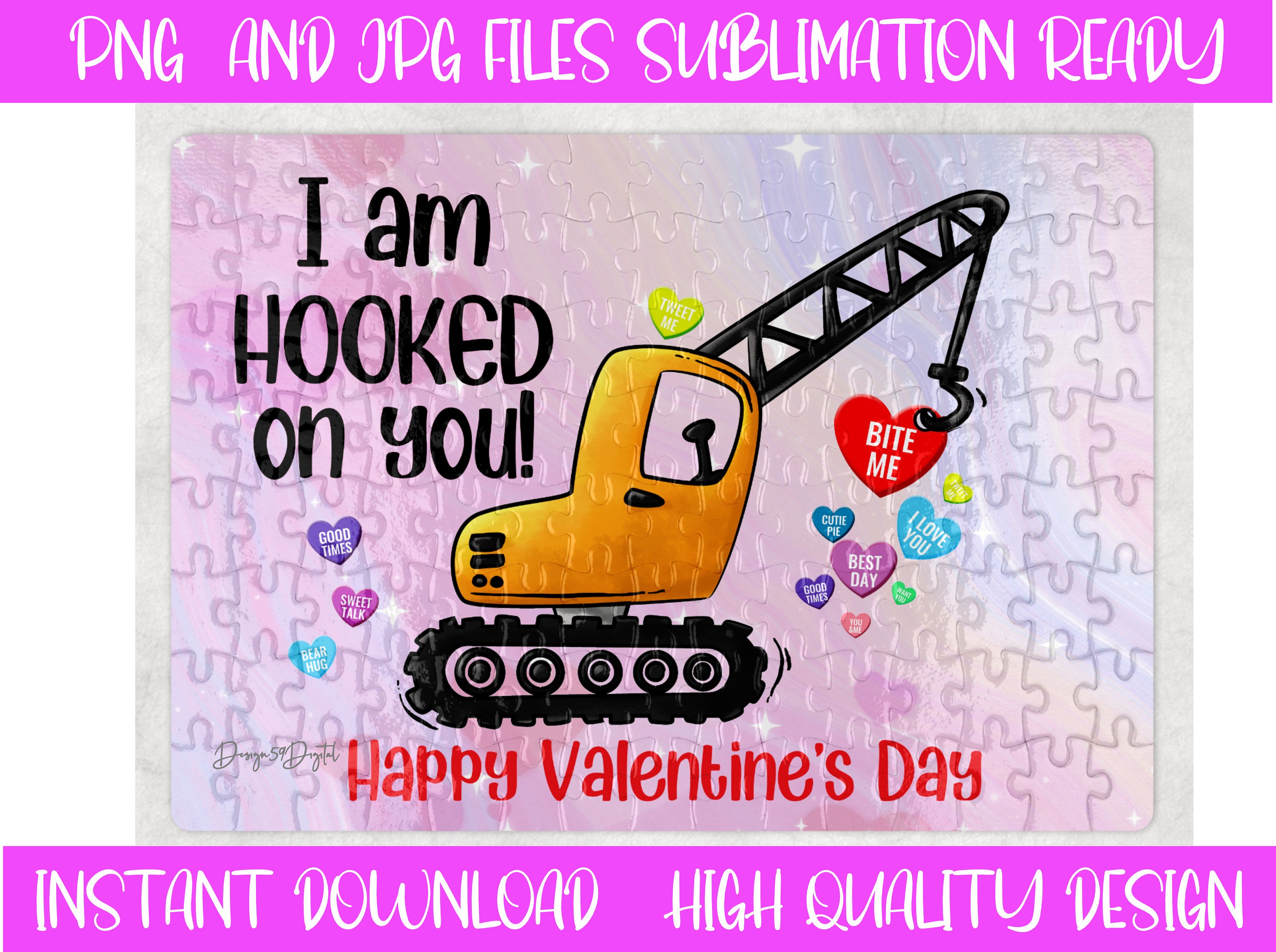 DIGITAL Sublimation Valentines Puzzle Design / Sublimation Puzzle PNG ...