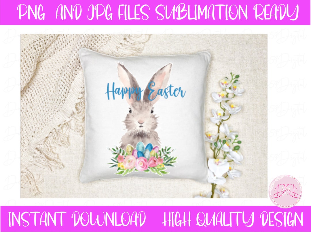 Whimsical Spring Bunny Rabbit - Instant Digital Download Sublimation ...