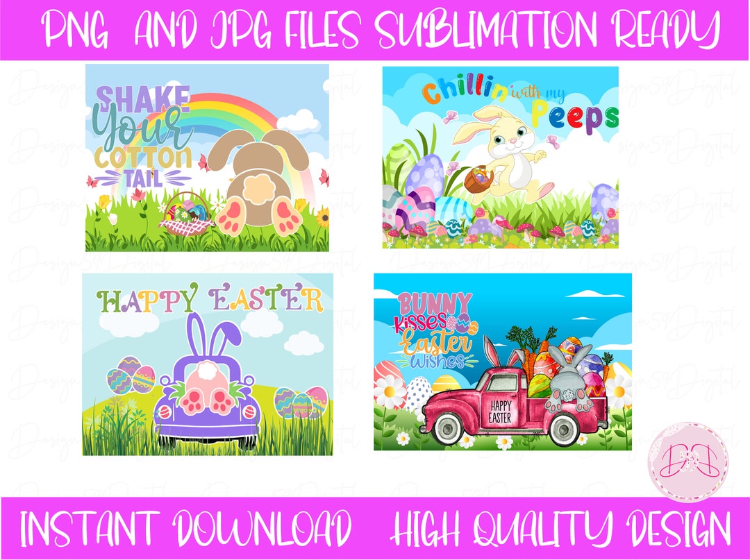 Easter Bunny PNG Clipart Bundle: Truck, Eggs (digital Download) - Etsy
