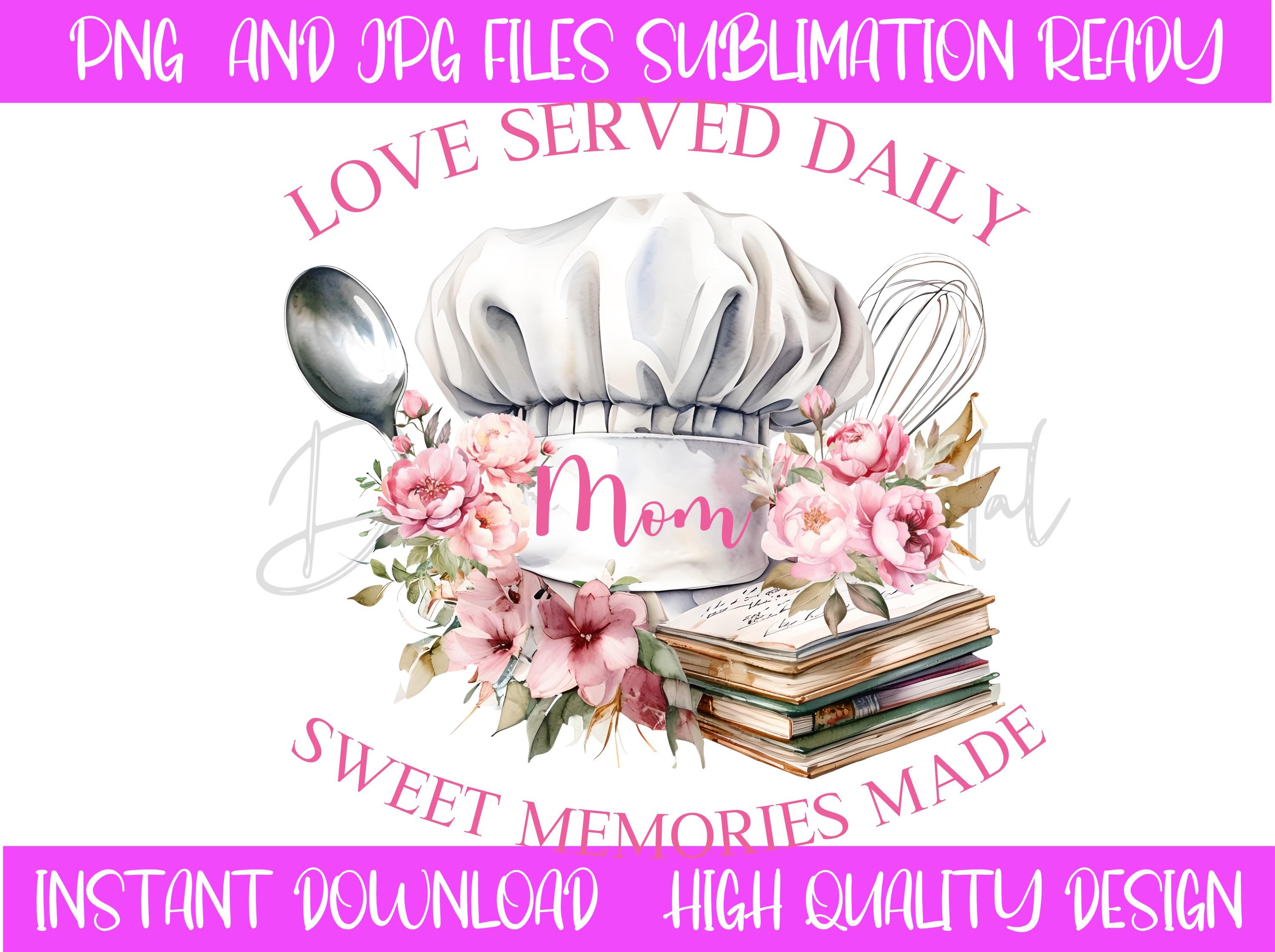 Pink Kitchen Apron Sublimation Design: Chef Hat PNG (digital Download ...