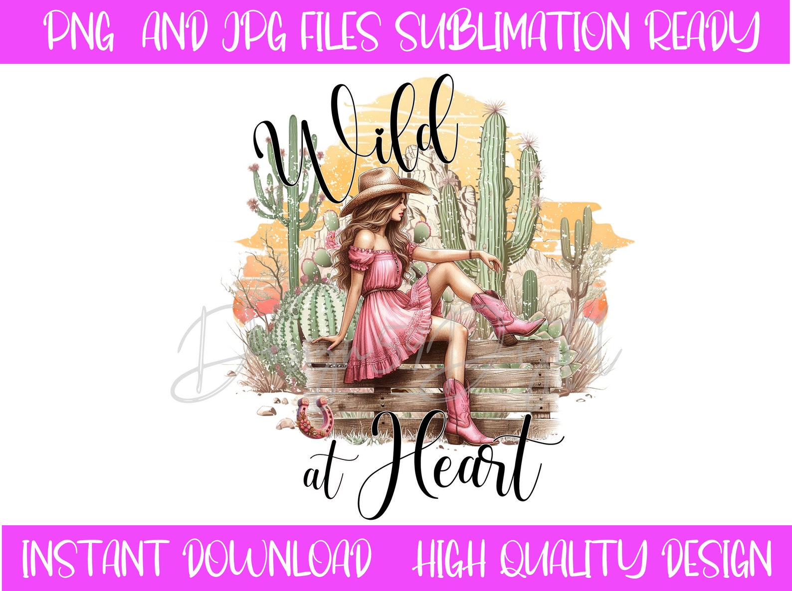Cute Cowgirl Clipart, Sublimation Design Bundle, Western Sublimation ...