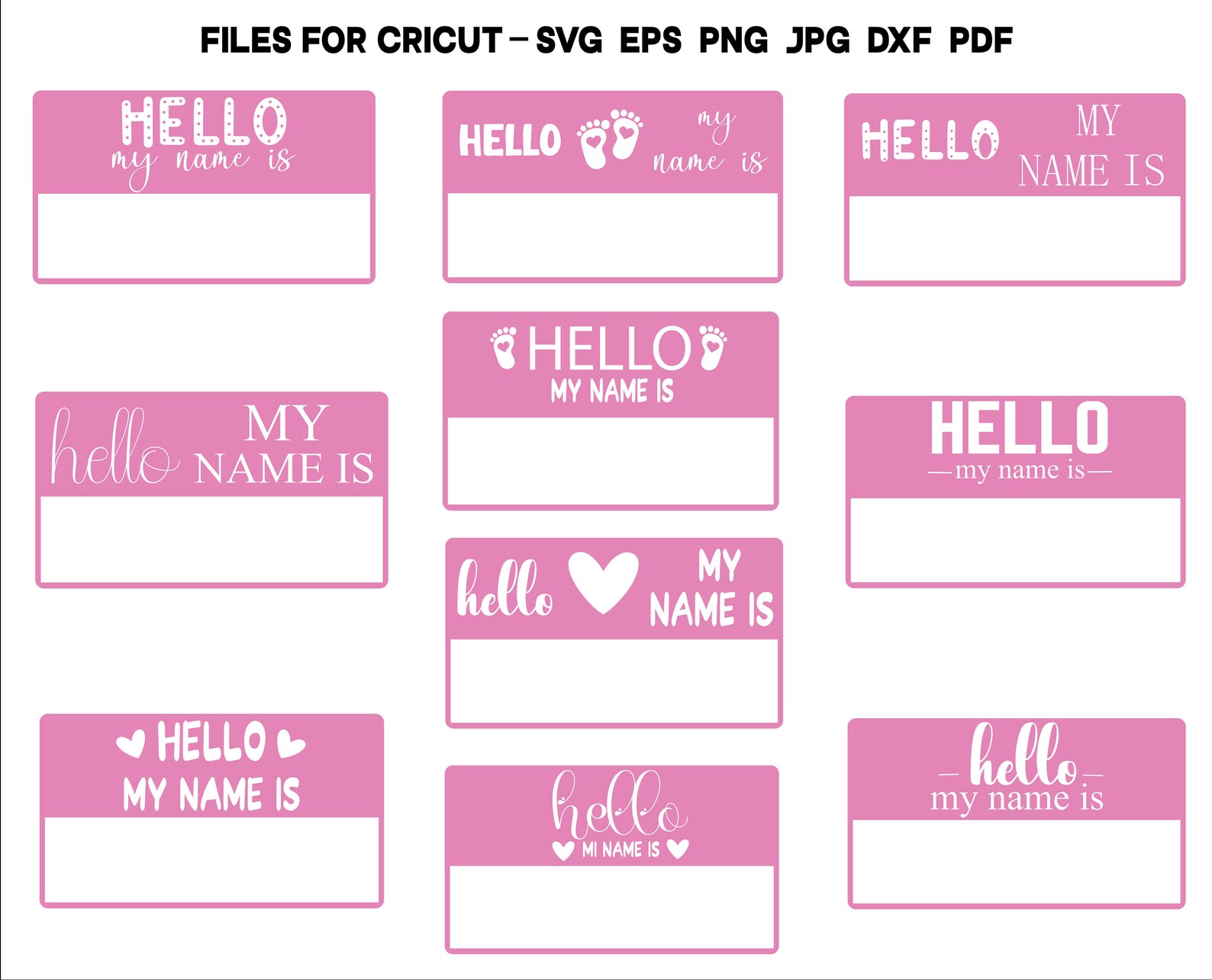Hello My Name is Svg Name Tag Svg Baby Svg Newborn Svg Baby ...