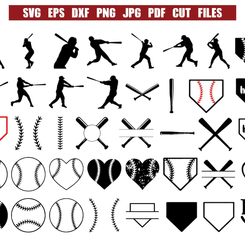 Half Baseball Svg - Etsy
