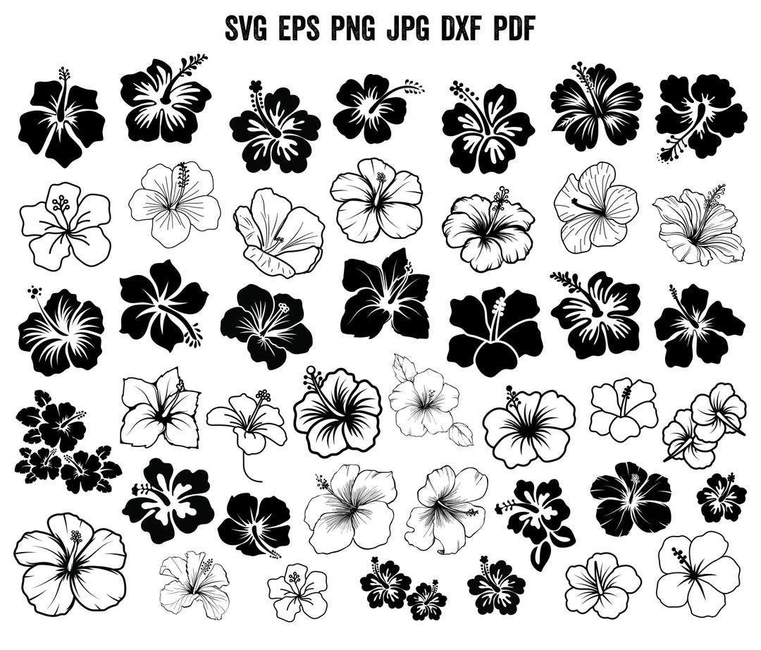 Hibiscus SVG | Flower SVG | Hawaii Flower Svg | Tropical Svg | Hibiscus ...