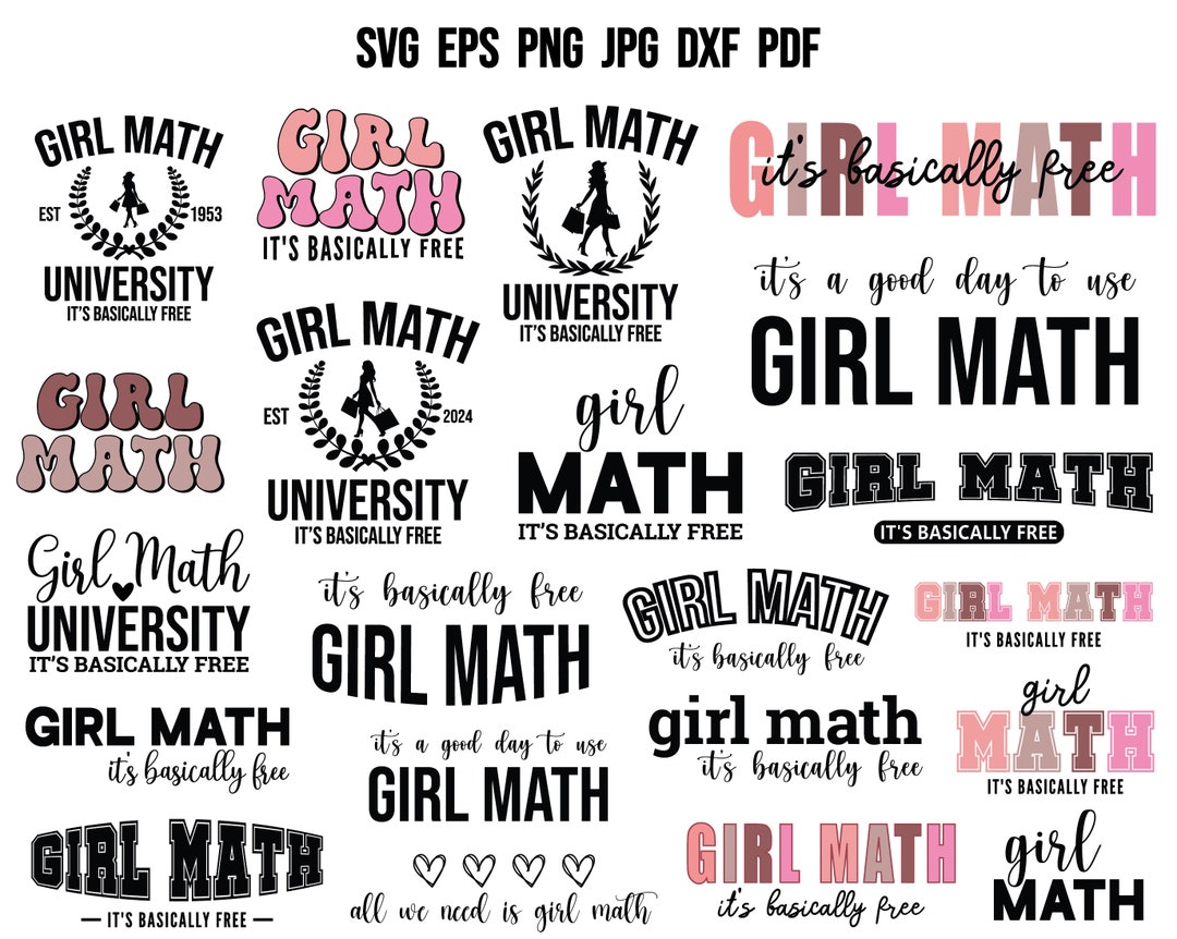 Girl Math SVG | Girl Math Cricut | Clipart | Retro SVG | Girl Power Svg ...