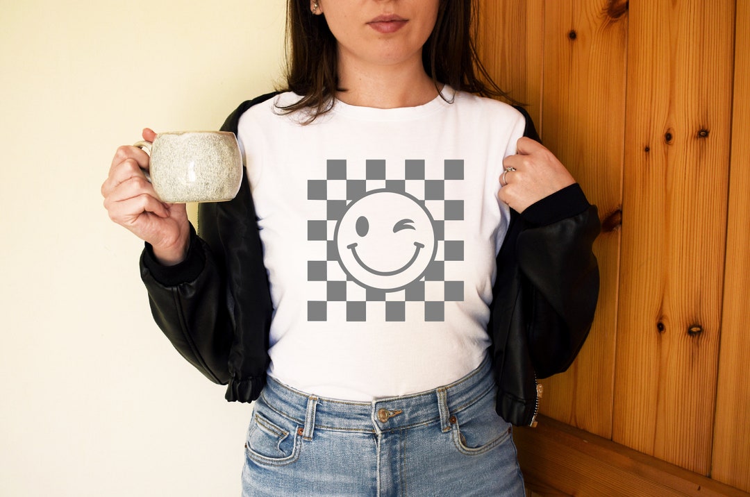Smiley Face Svg Checkered Svg Happy Face Svg Smiley Face Cut - Etsy