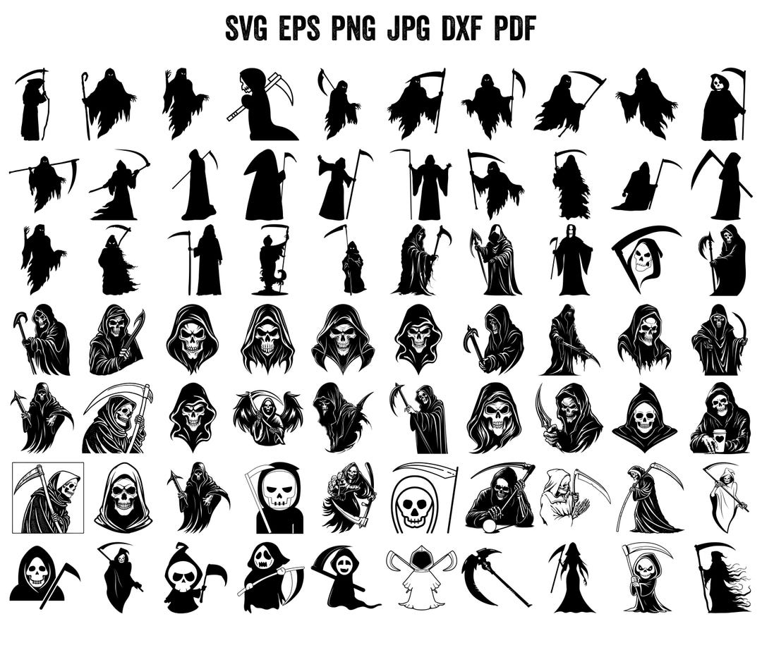 Grim Reaper SVG | Grim Reaper Silhouette | Halloween Svg | Spooky Svg ...