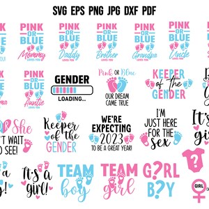 Boy or Girl SVG Pink or Blue SVG Gender Reveal SVG Baby Announcement ...