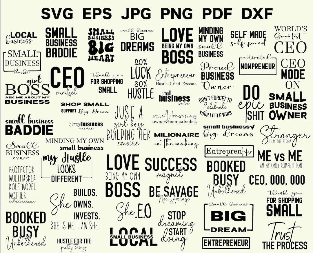 Entrepreneur Svg Bundle CEO Svg Small Business Owner Svg Motivational ...