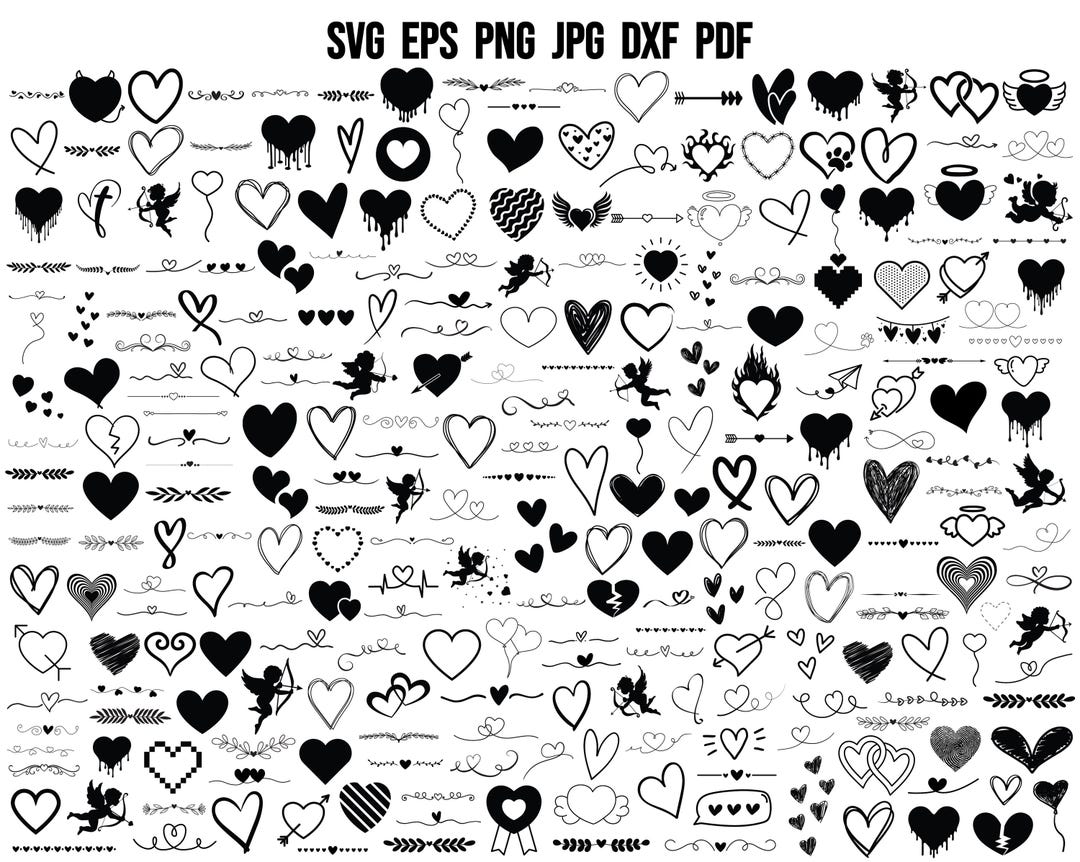 Heart SVG | Heart Bundle SVG | Heart Doodle SVG | Hand Drawn Heart Svg ...