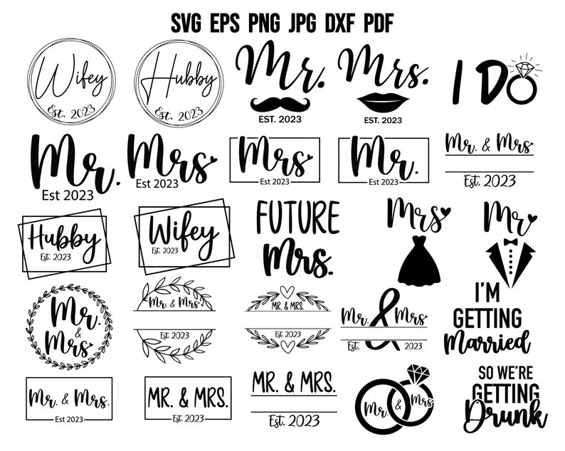 Wedding SVG | Mr Mrs SVG | Wedding Split Monogram | Husband Wife SVG ...