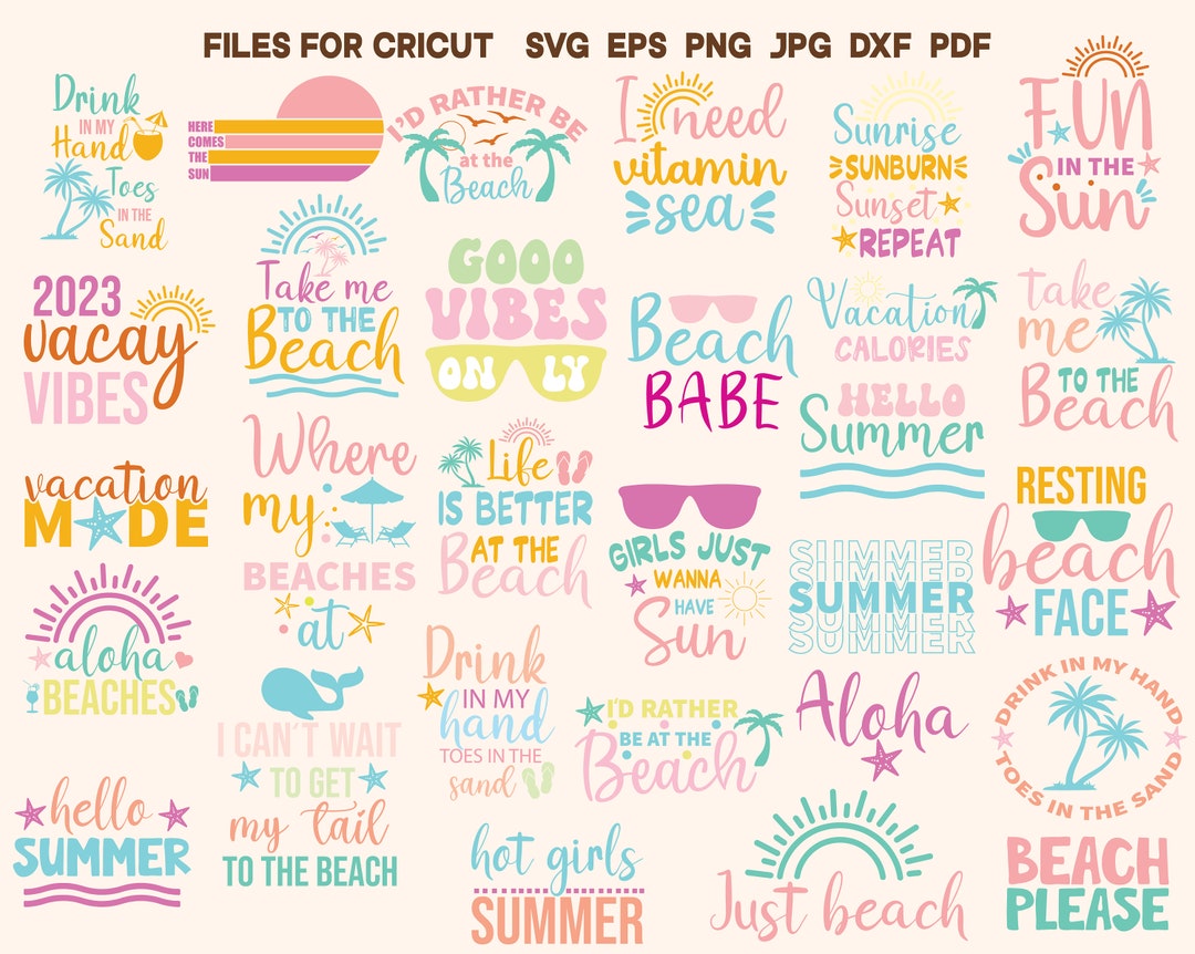 Retro Summer Beach SVG PNG Clipart for Commercial Use Summer Svg Groovy ...