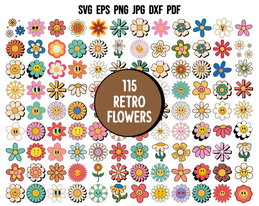 Retro Flower SVG | Boho Hippie SVG | Retro SVG | Groovy Svg | Daisy Svg ...