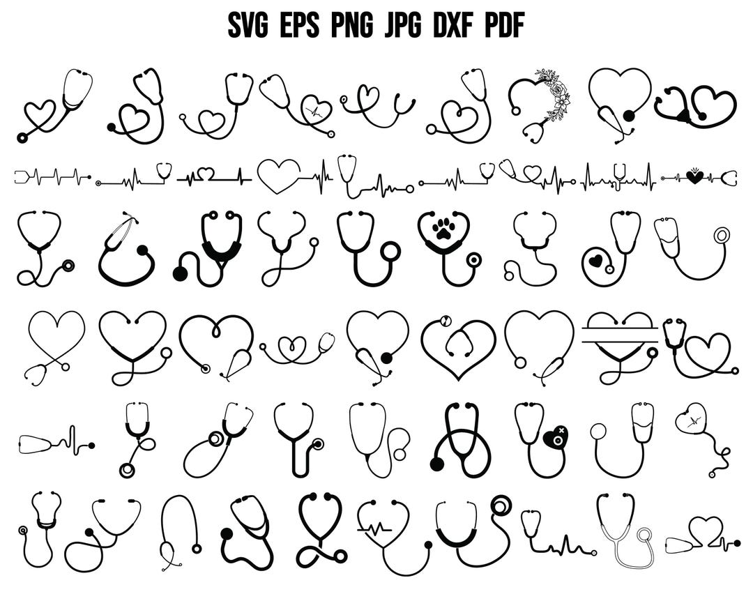 Stethoscope SVG | Stethoscope Cut File | Nurse Svg | Stethoscope Split ...