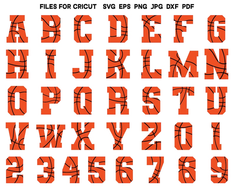 Basketball SVG Basketball Font SVG Basketball Numbers SVG - Etsy