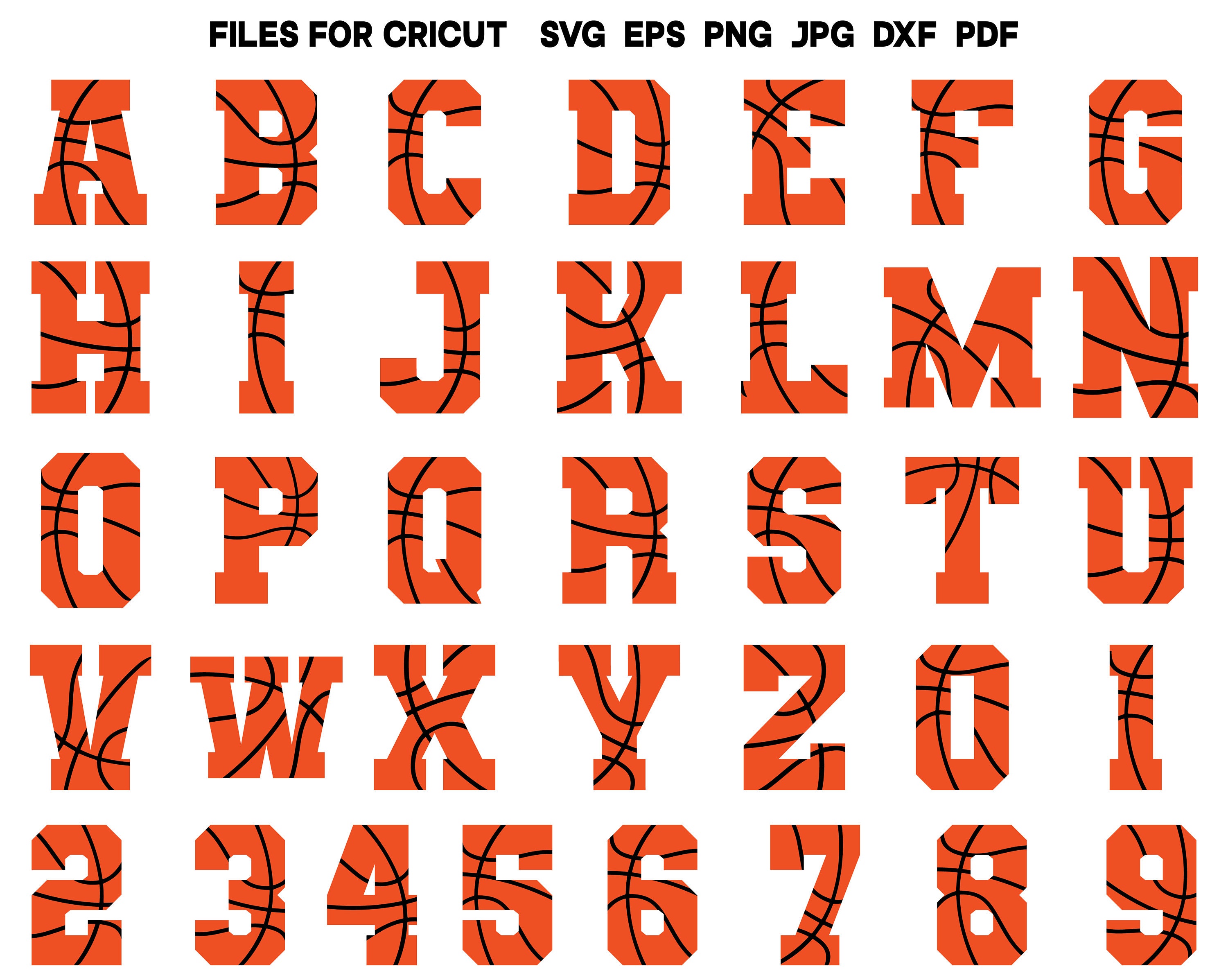 Basketball SVG Basketball Font SVG Basketball Numbers SVG - Etsy