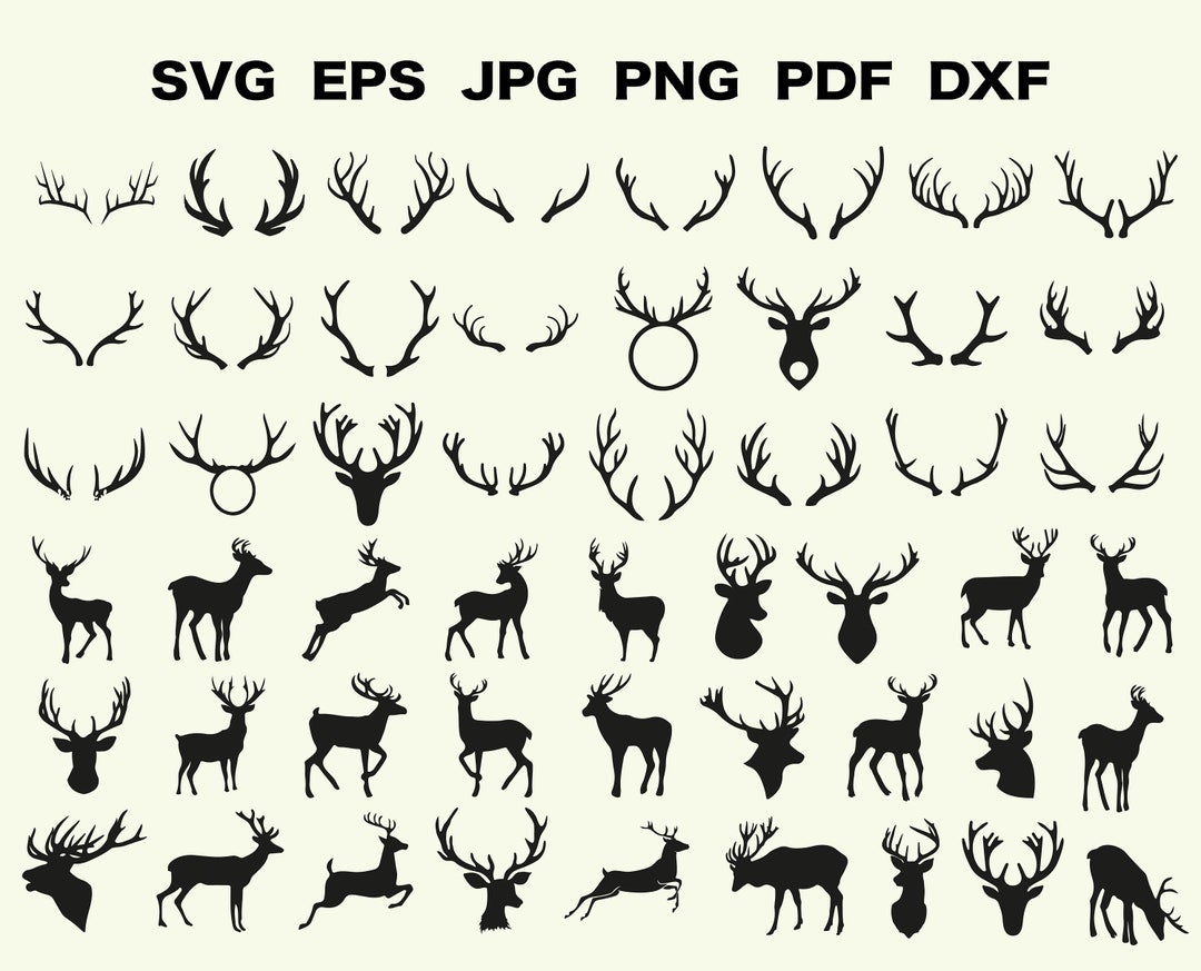 Deer SVG | Deer Cut File | Deer Silhouette | Hunting SVG | Deer Antler ...