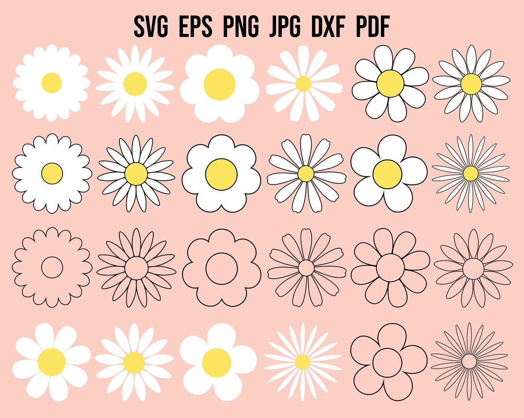 Daisy SVG Retro Flower SVG Flower SVG Daisy Clipart Daisy Cricut Daisy ...