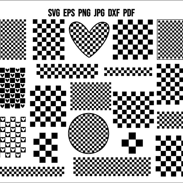 Black & White Checkered Pattern - Etsy