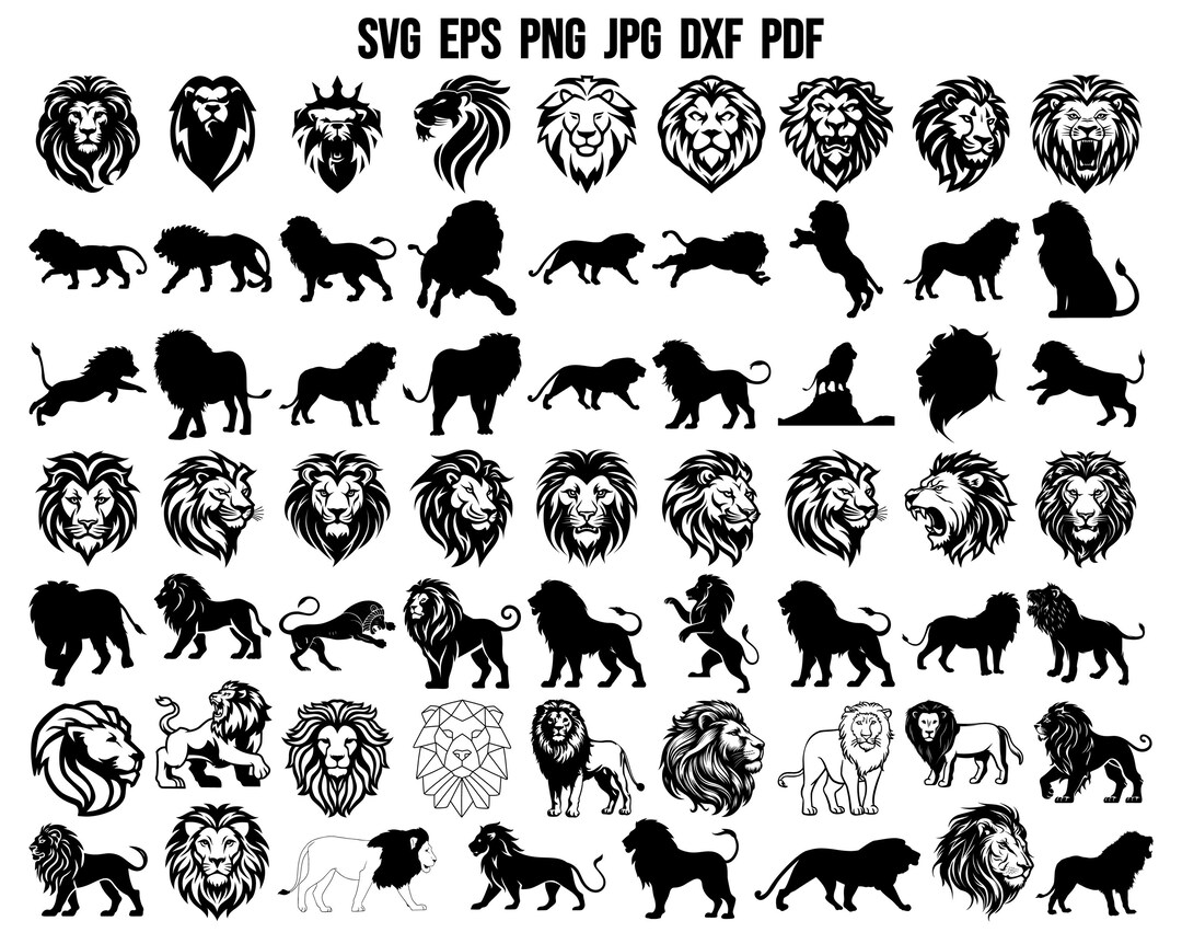 Lion Silhouette | Lion SVG | Lion Head Svg | Lion King Svg | Lion ...