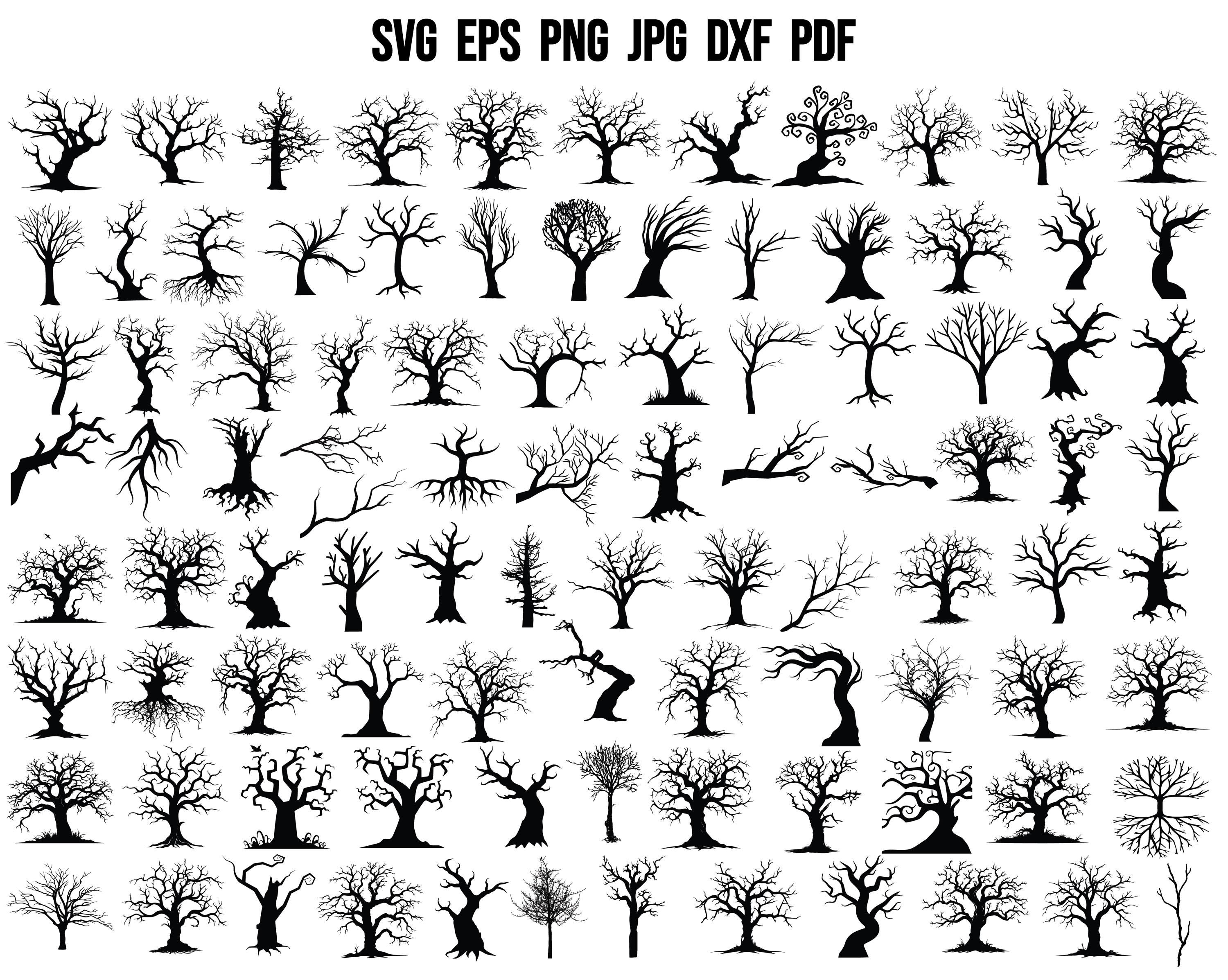 Tree Silhouette | Tree SVG | Dead Tree SVG | Tree Bundle SVG | Tree ...