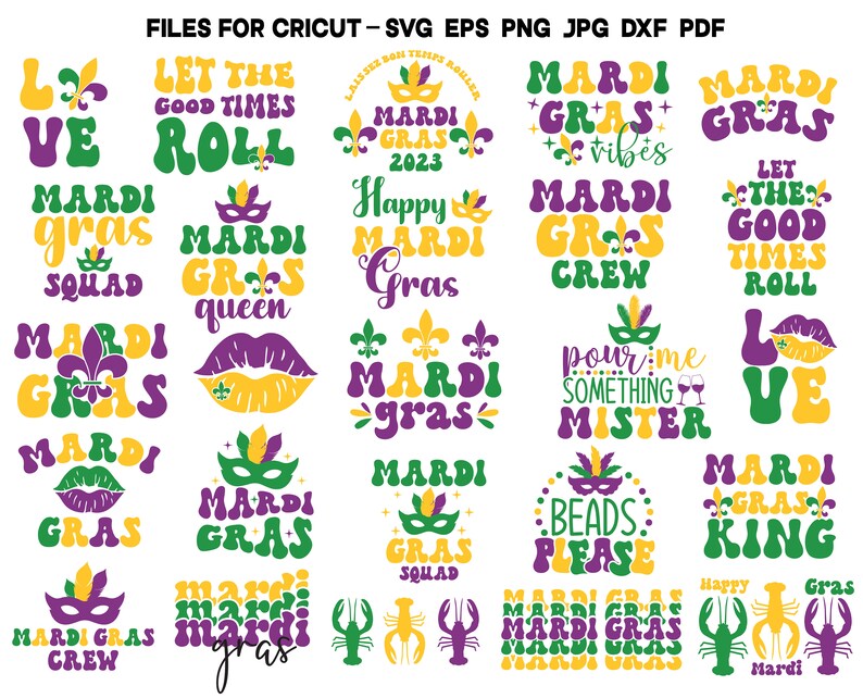 Mardi Gras Svg Fat Tuesday Svg Retro Mardi Gras Svg Louisiana - Etsy