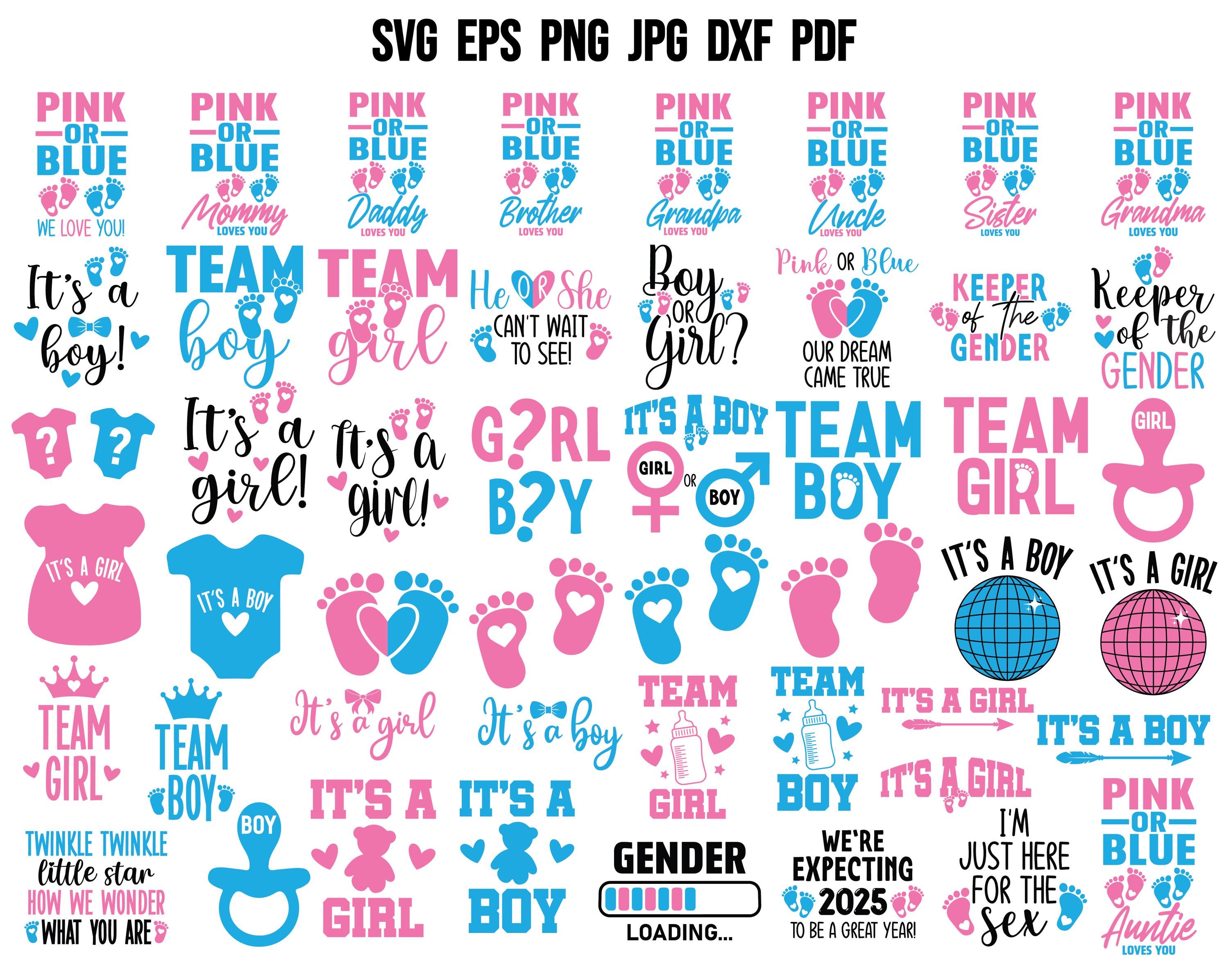 Niño o niña SVG / Rosa o azul SVG / Revelación de género SVG / Anuncio ...