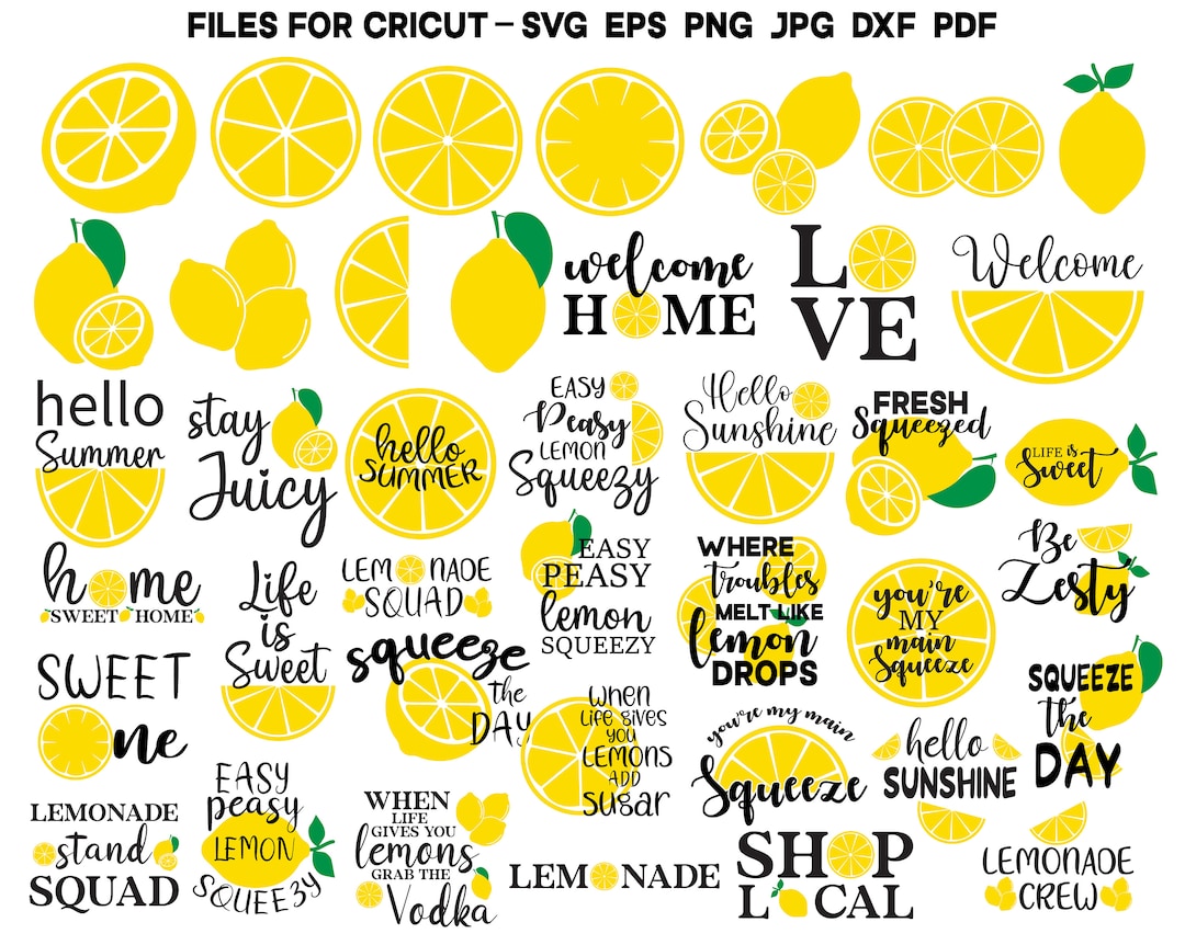 Lemon SVG Lemon Cut File Summer Svg Lemonade SVG Lemon Silhouette Beach ...