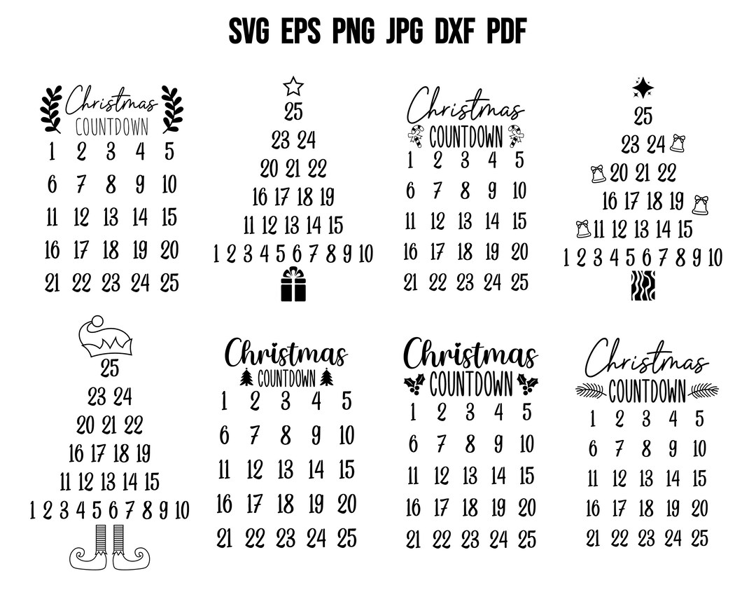 Christmas Countdown Svg Christmas Svg Christmas Cut File Cricut Clipart