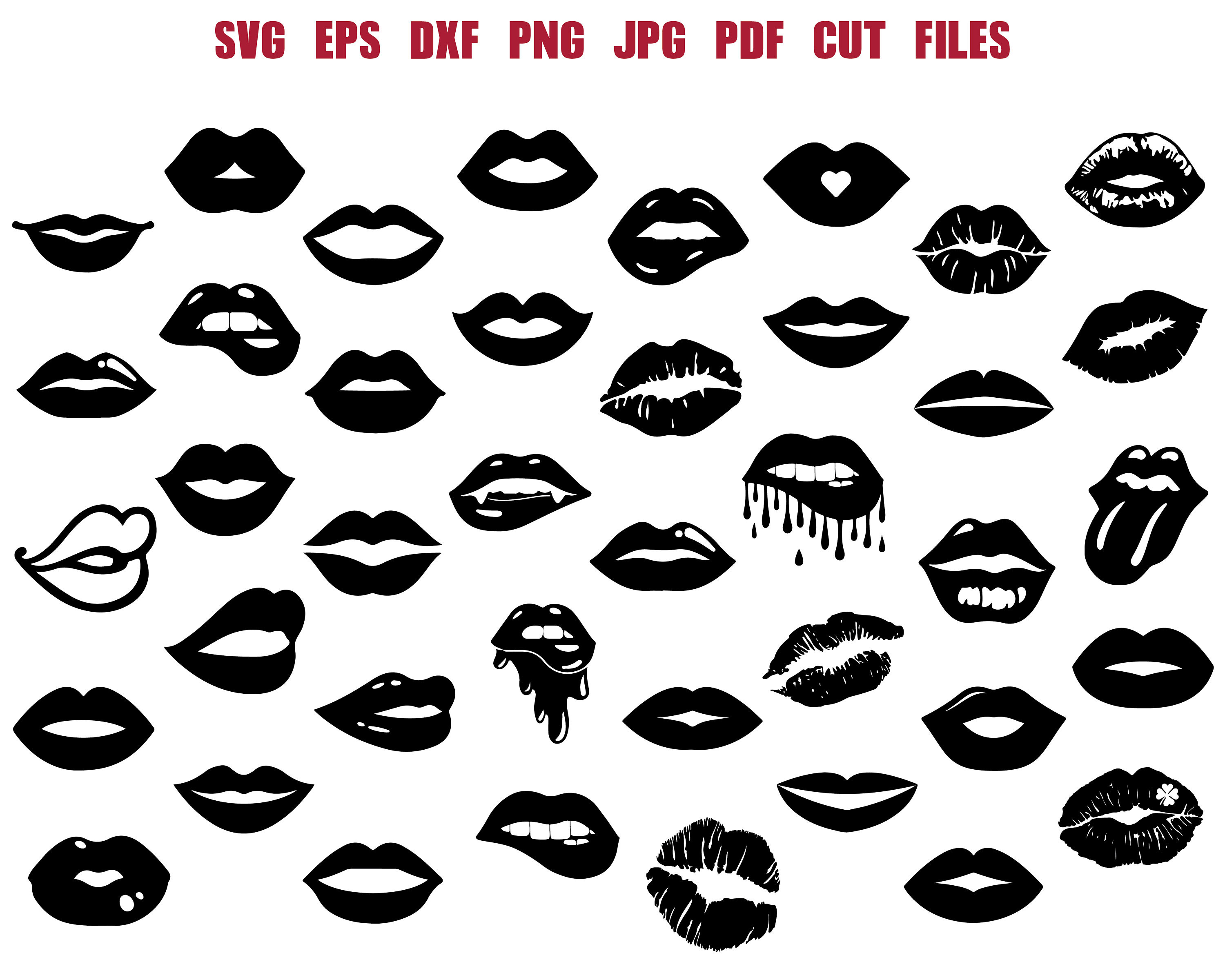 Lips Svg Red Lips Svg Kiss Svg American Kiss Svg Bitting Lips | Etsy