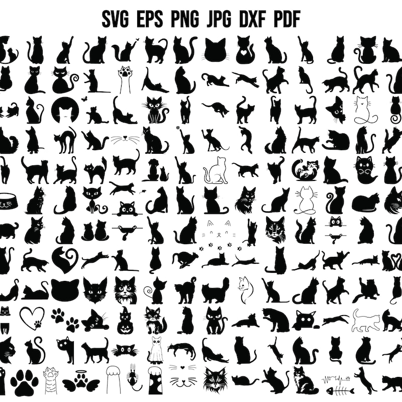 Kattenpoot silhouet - Etsy België