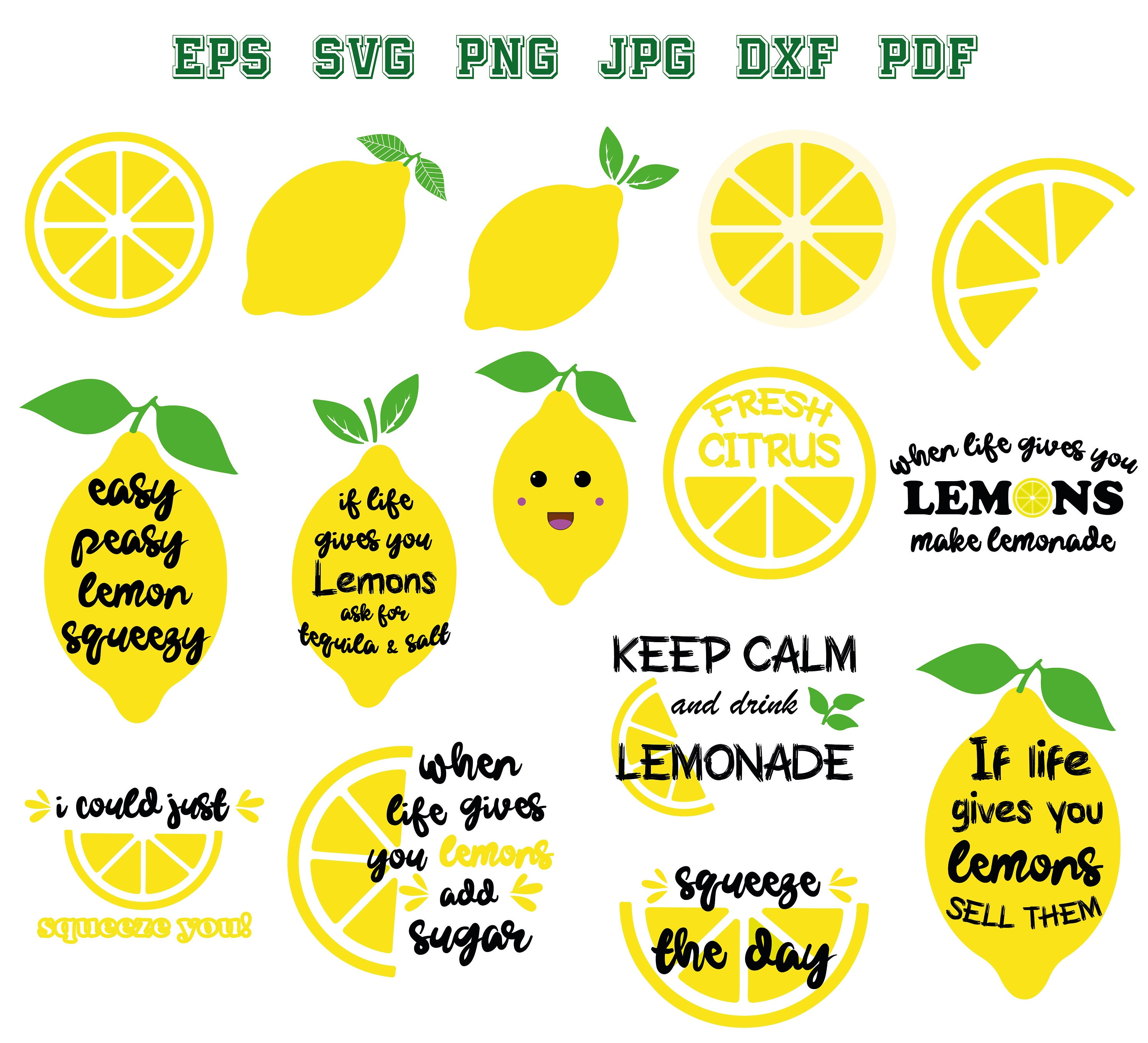 Paper, Party & Kids Clip Art & Image Files Fruit SVG Lemon Sign Svg ...