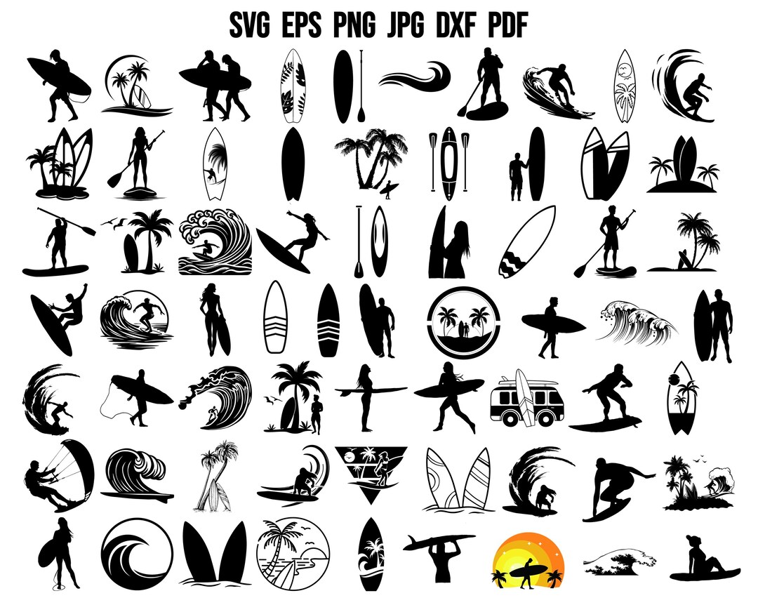Surfing SVG | Surfing Silhouette | Beach SVG | Summer Svg | Surfing ...