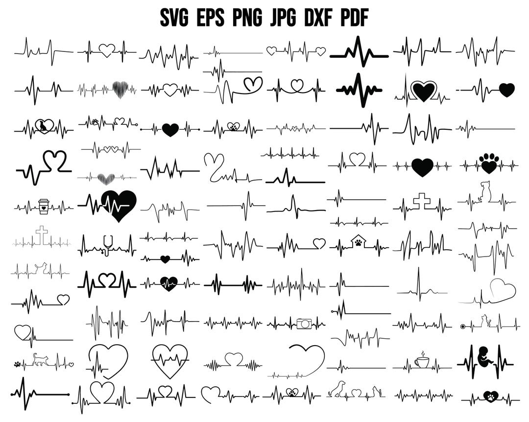 Heartbeat SVG | Heart SVG | Heartbeat Silhouette | Heartbeat Cricut ...