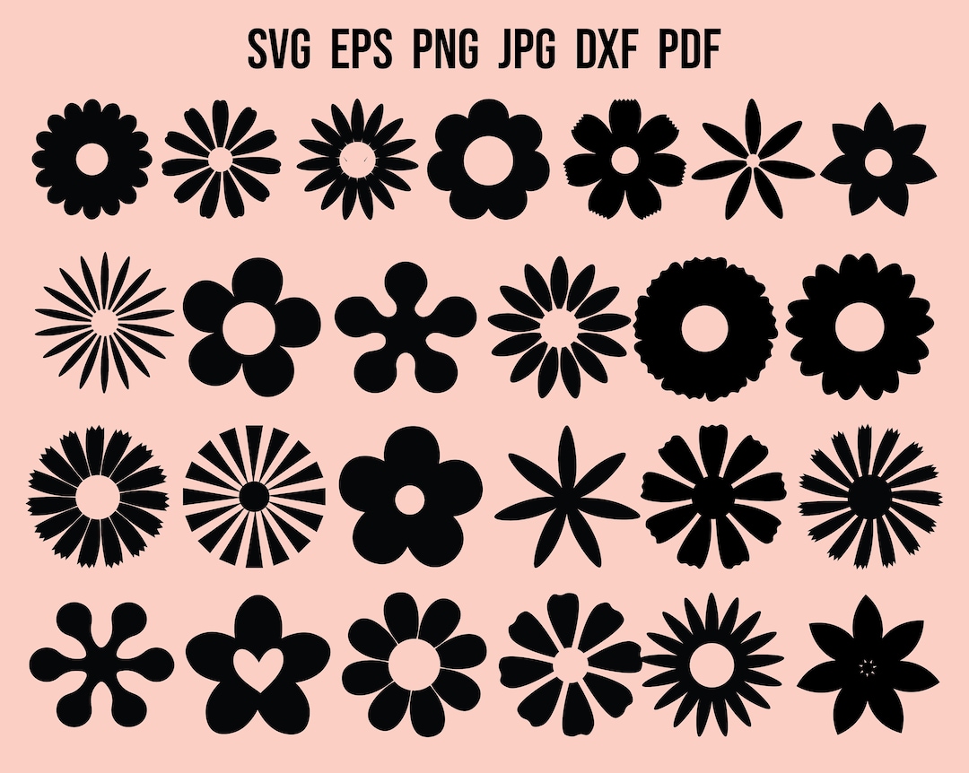 Retro Flower SVG Flower SVG Daisy SVG Groovy Svg Retro Svg Flower ...