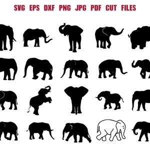 Elephant SVG Silhouette Animal SVG Zoo Svg Kids Wall Art Prints ...