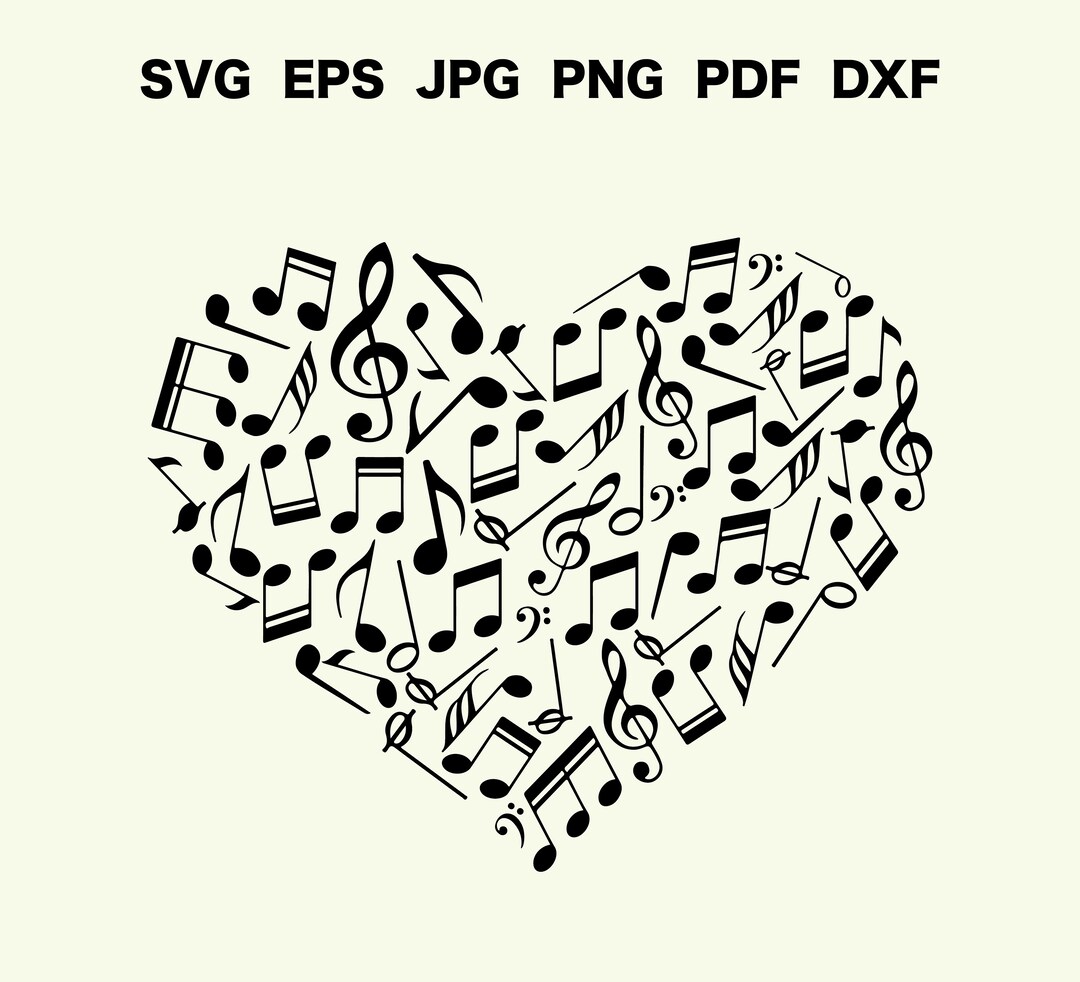 Music Svg Musical Svg Musical Notes Svg Heart Svg Heart Cut File Love ...