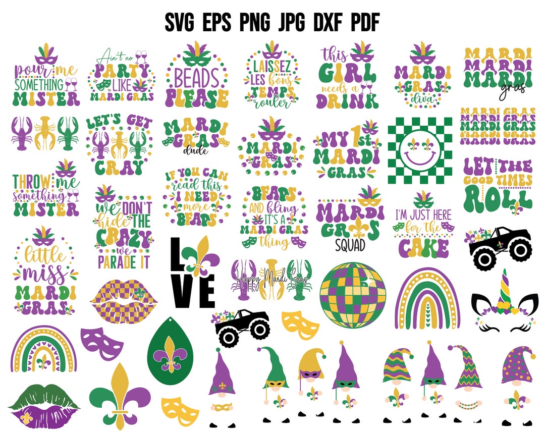Mardi Gras Svg Fat Tuesday Svg Retro Mardi Gras Svg Louisiana Svg New ...